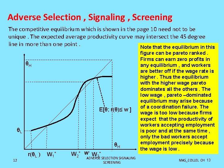 Adverse Selection Signaling Screening Introduction One of the