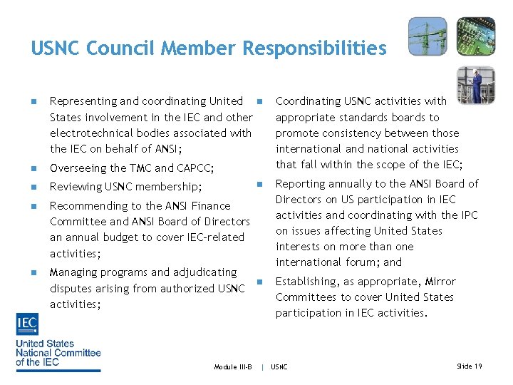 Module IIIB USNCIEC Personnel Roles and Responsibilities Module