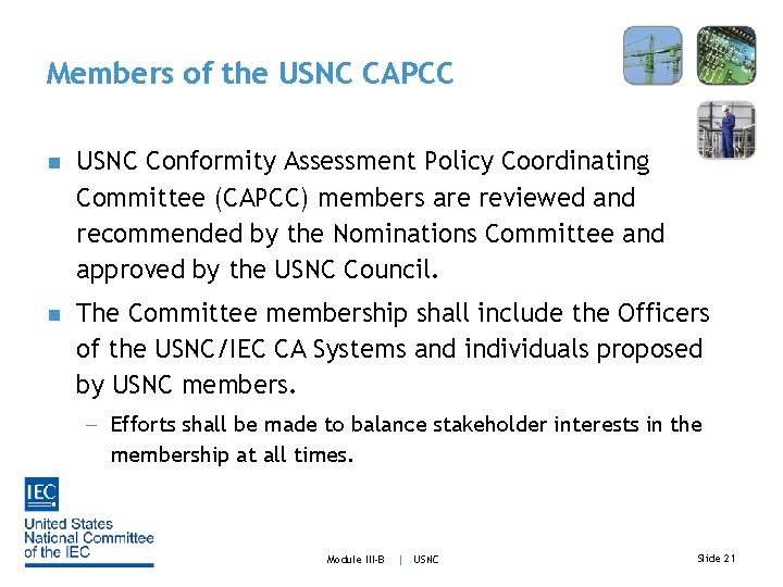 Module IIIB USNCIEC Personnel Roles and Responsibilities Module