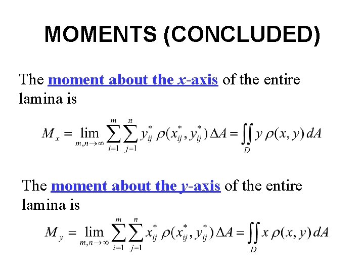 Section 16 5 Applications of Double Integrals LAMINAS