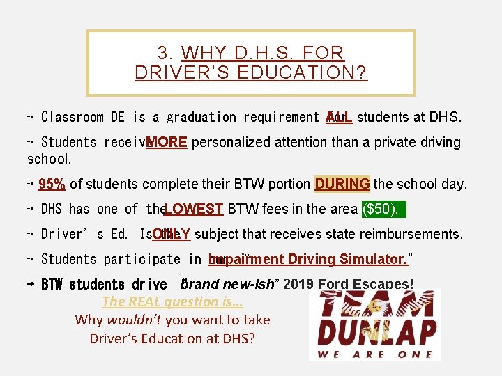 Dunlap High School 2021 Drivers Education Parent Meeting