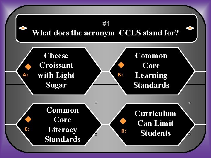 Common Core Learning Standards Millionaire A Dutchess BOCES