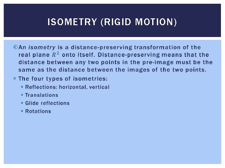 EXPLORING A CONNECTION BETWEEN TRANSFORMATIONAL GEOMETRY AND MATRICES