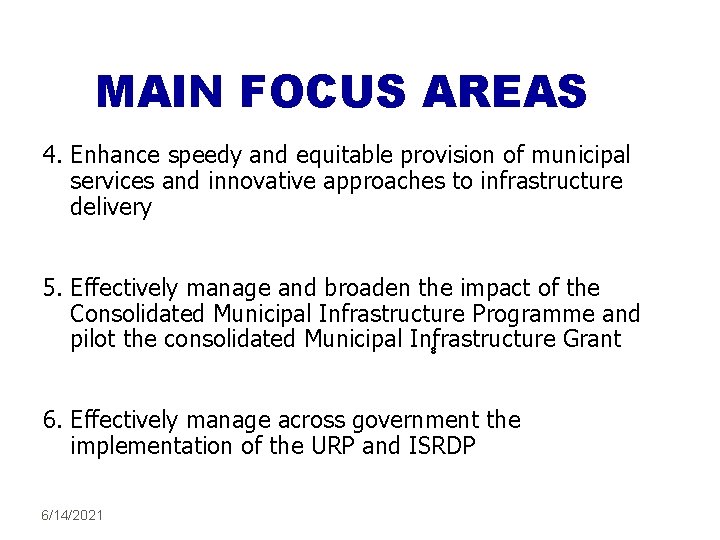 OVERVIEW GOVERNANCE DEVELOPMENT BRANCH 1 PRESENTATION TO THE