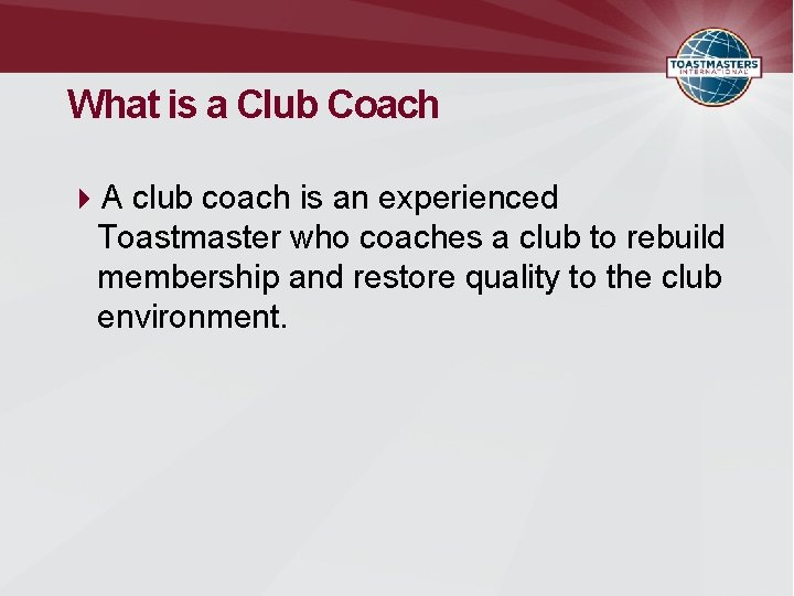 Club Coach Training The First Class Club Coach