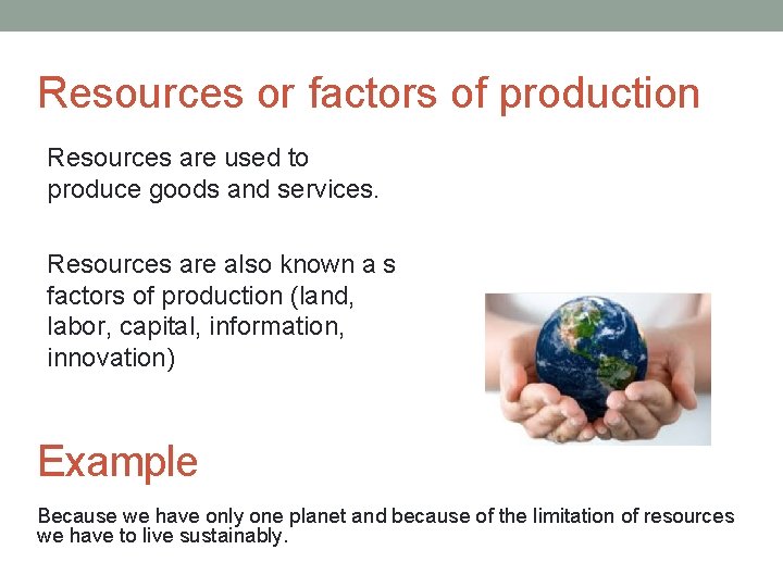ECONOMICS INTRO Vocab Exercise Needs A need is