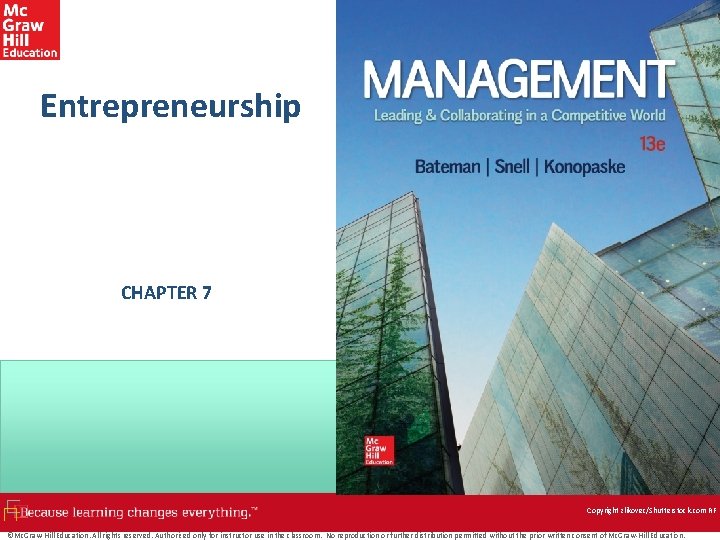 Entrepreneurship CHAPTER 7 Copyright zlikovecShutterstock com RF Mc