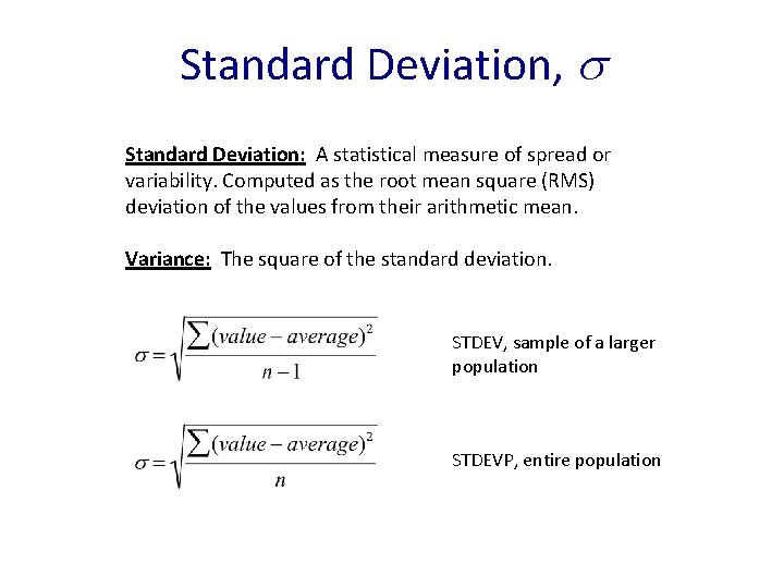 Error Bars in Normal Distributions Standard Deviation s