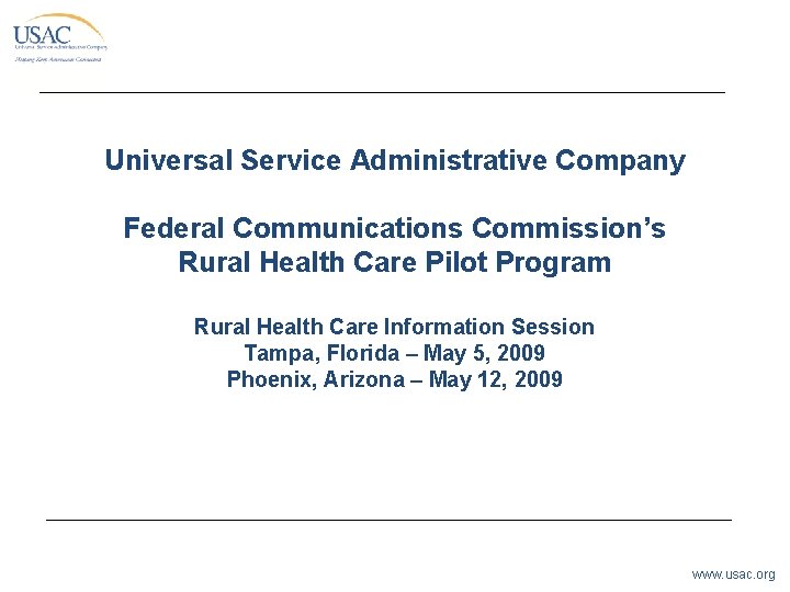 Universal Service Administrative Company Federal Communications ...