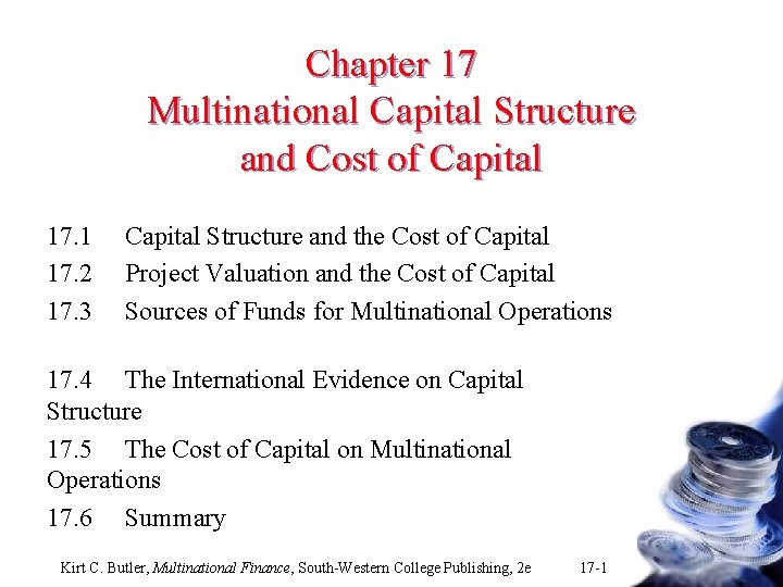 Chapter 17 Multinational Capital Structure and Cost of