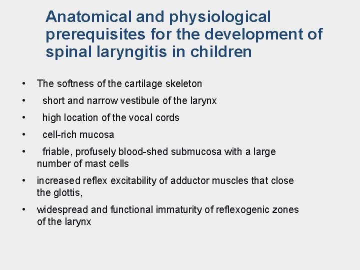 1 Acute diseases of larynx Department of Ear