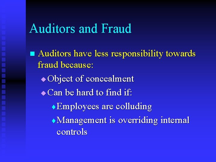 9 401 Auditing Chapter 5 Audit Responsibilities and