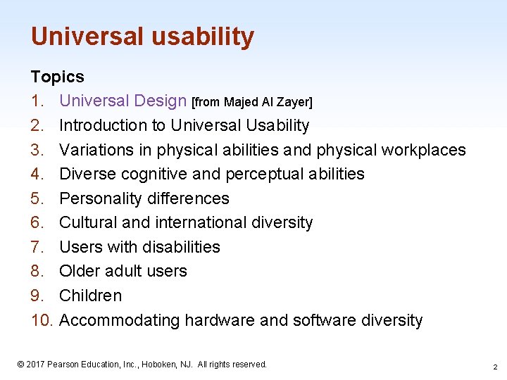 CHAPTER 2 Universal Usability Designing the User Interface