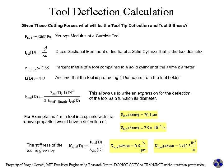 Tool Stiffness Displacement Calculations By Roger Cortesi rcortesimit