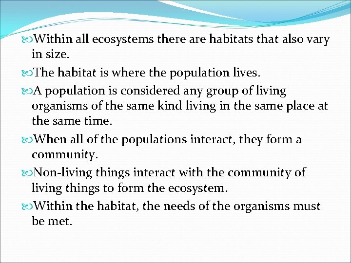 Ecosystems Science Goal One Ecosystems Goal 1 White