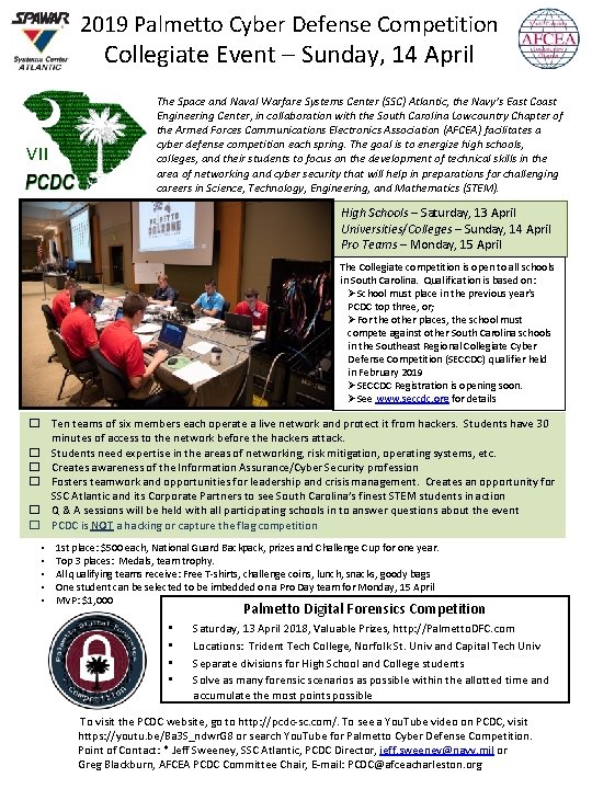 2019 Palmetto Cyber Defense Competition Collegiate Event Sunday