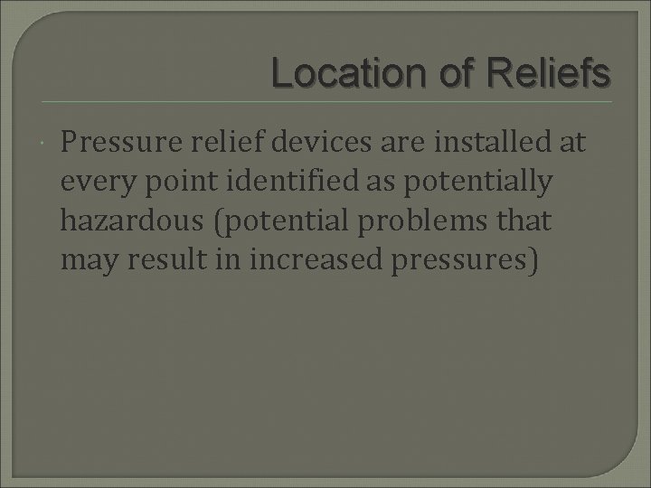 INTRODUCTION TO RELIEF CHAPTER 7 Objectives Define concept