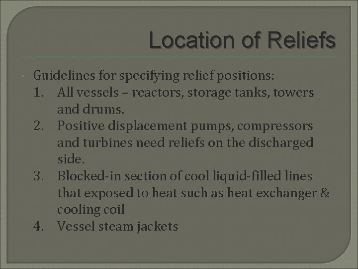 INTRODUCTION TO RELIEF CHAPTER 7 Objectives Define concept