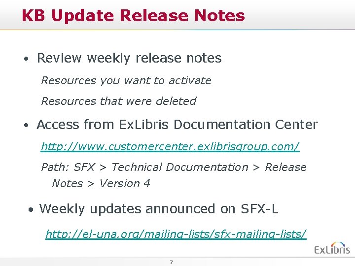 SFX Total Care KB Updates and Basic Troubleshooting