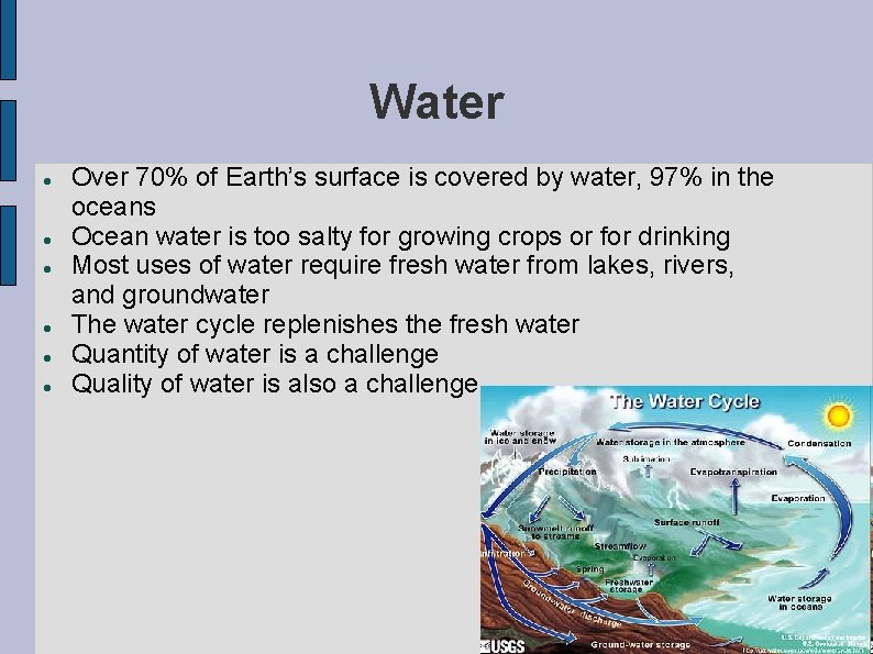 Resources and Our Environment Environmental Resources Earths environment