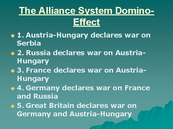 Causes of World War I 4 Causes u