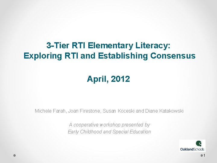 3 Tier RTI Elementary Literacy Exploring RTI and