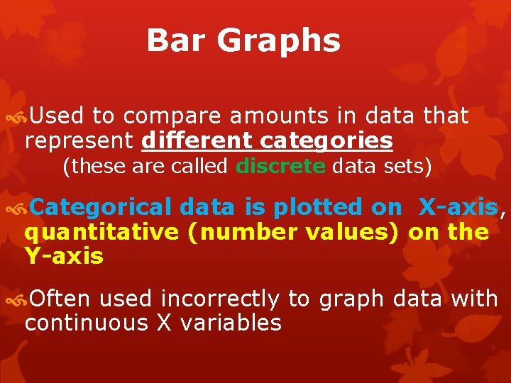 Types of Graphs and when to use them