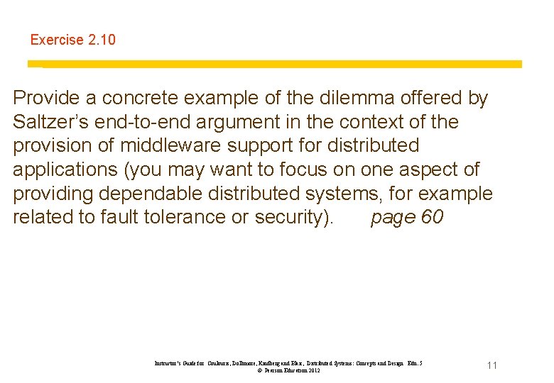 Exercises for Chapter 2 System models From Coulouris
