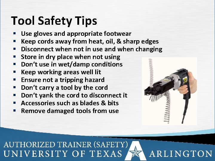 Electrical Safety Terminal Learning Objective Upon completion of