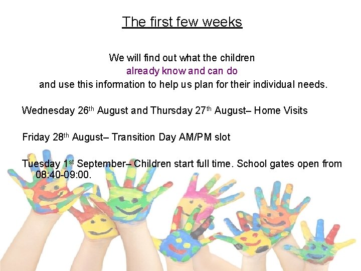 Welcome to Early Years Foundation Stage parents meeting