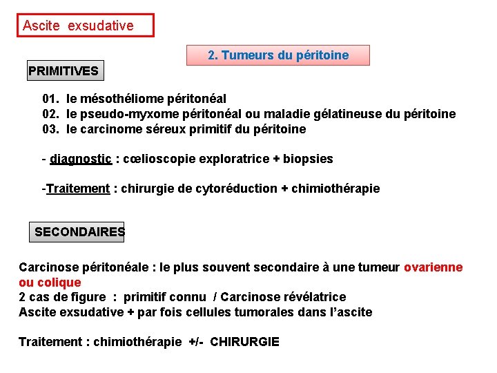 Conduite A Tenir devant ascite Dr A REHAMNIA