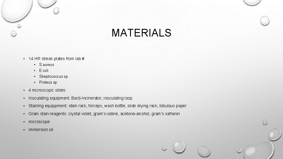 PREPARATION OF SMEARS AND GRAM STAINING MLT 131
