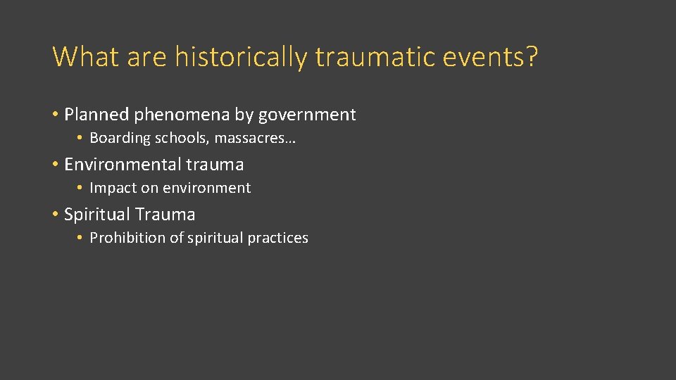 Historical Trauma Healing from Trauma to Address Substance