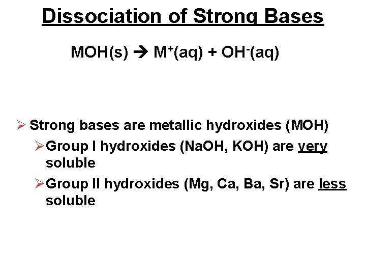ACIDS and BASES DEFINITIONS of Acids and Bases