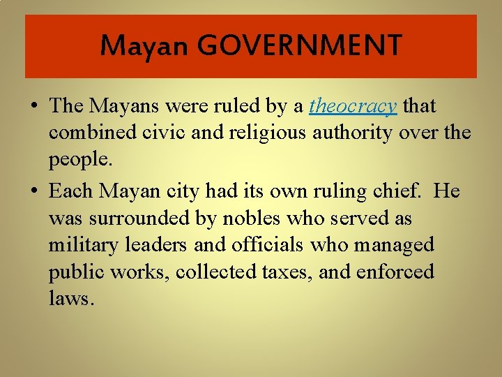 ANCIENT CIVILIZATIONS OF THE AMERICAS The Maya Aztec