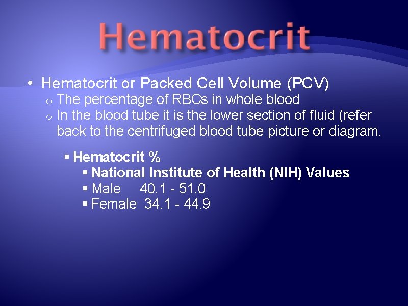 RED BLOOD CELLS INDIAN RIVER STATE COLLEGE WEEK