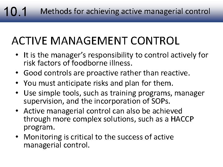 Chapter Number 10 Food Safety Management Systems 1