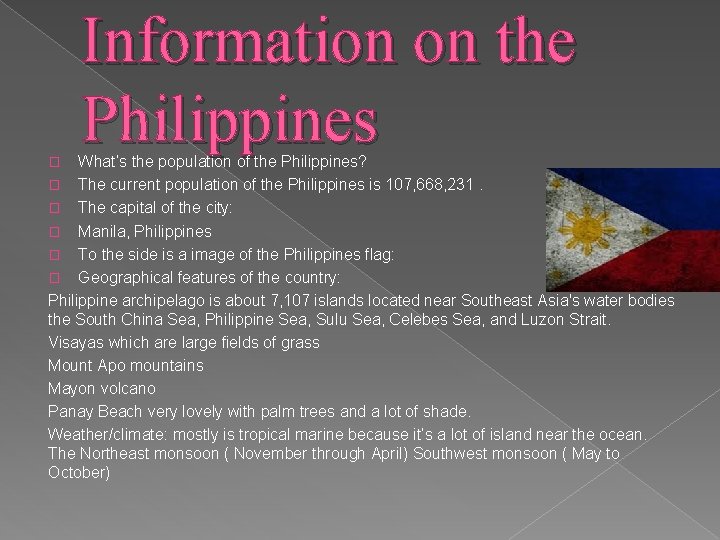 The Philippines Information on the Philippines Whats the