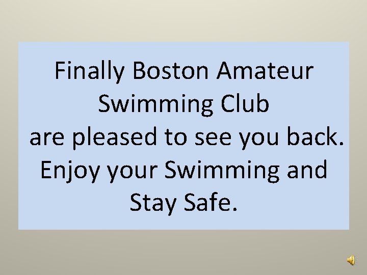 Welcome Back to Boston Amateur Swimming Club Return