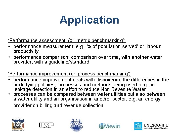 Benchmarking for Improved Water Utility Performance Benchmarking Water