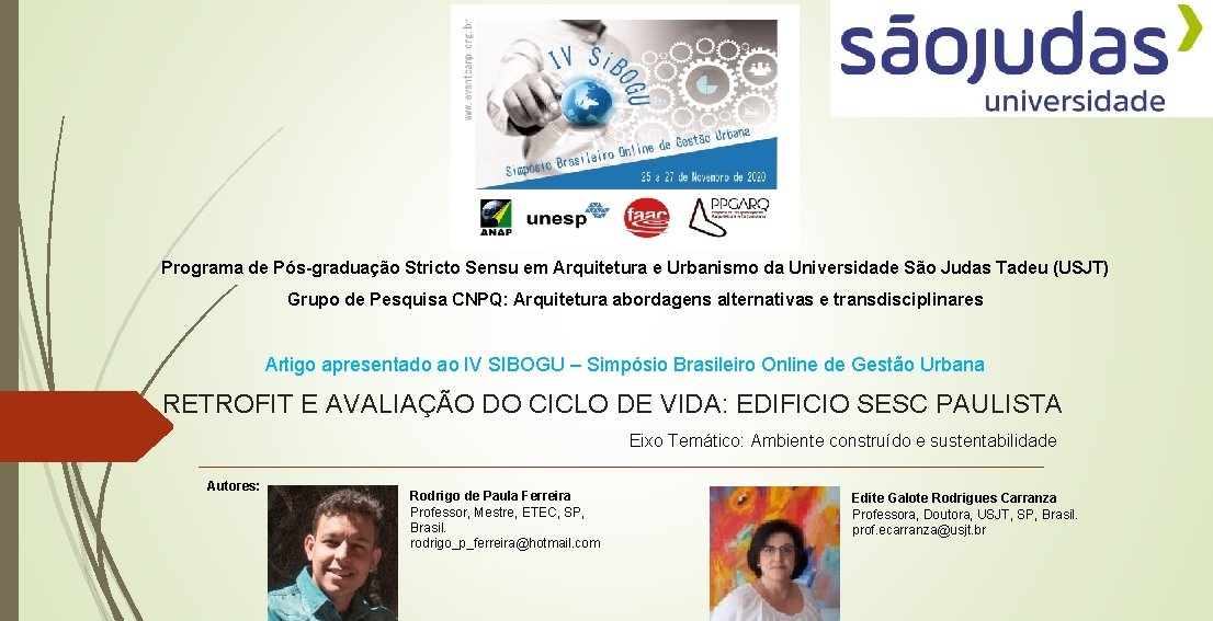 Programa de Psgraduao Stricto Sensu em Arquitetura e