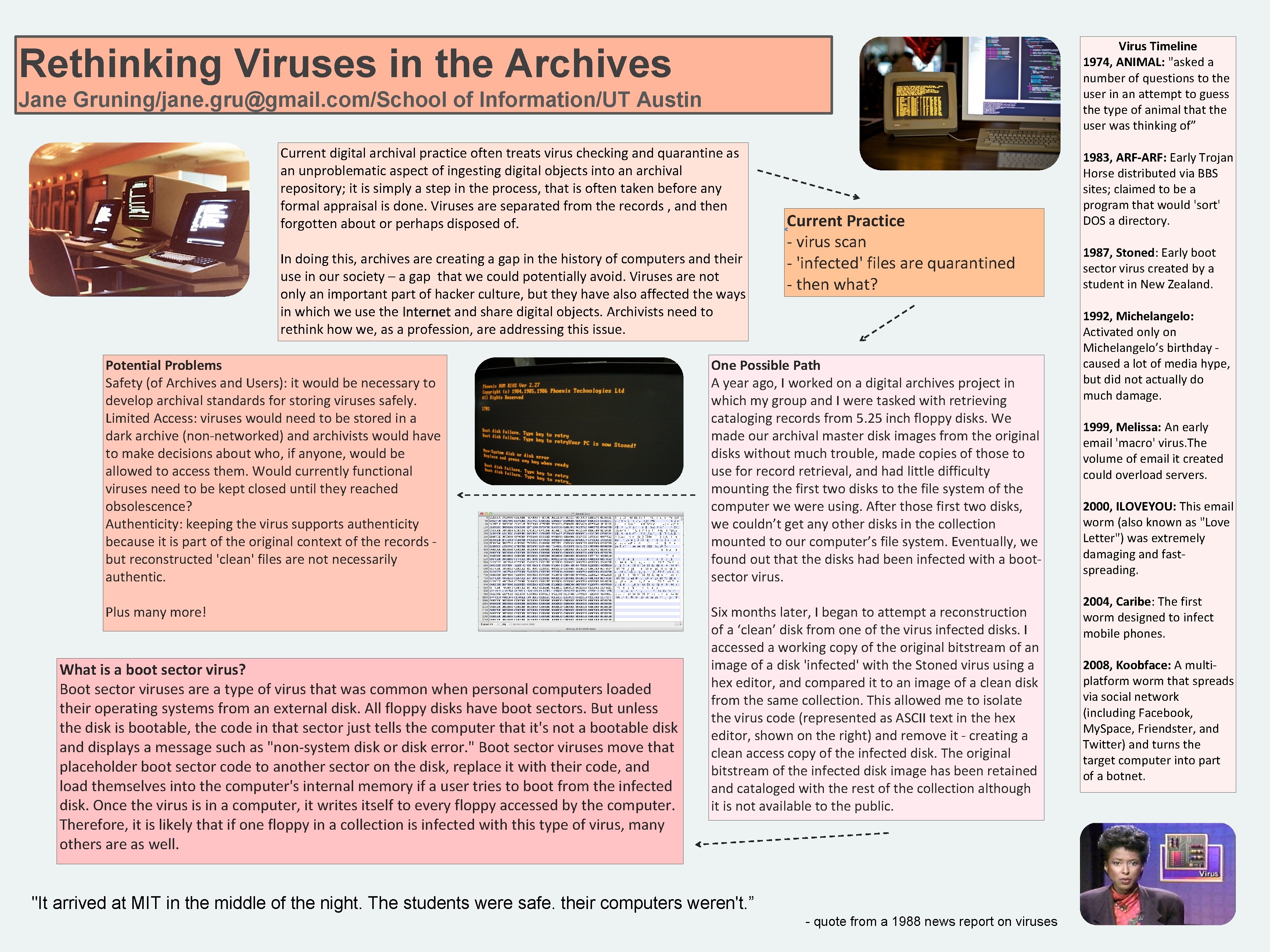 Virus Timeline 1974 ANIMAL asked a number of