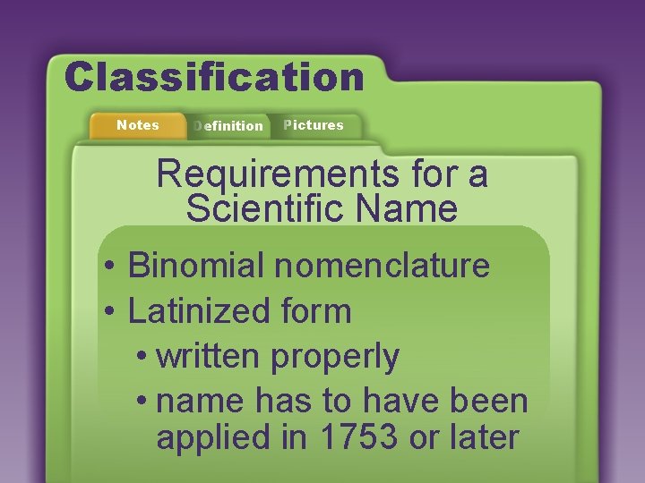 Classification Notes Definition Pictures Reasons for Classifying 1