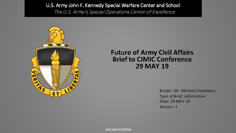 U S Army John F Kennedy Special Warfare