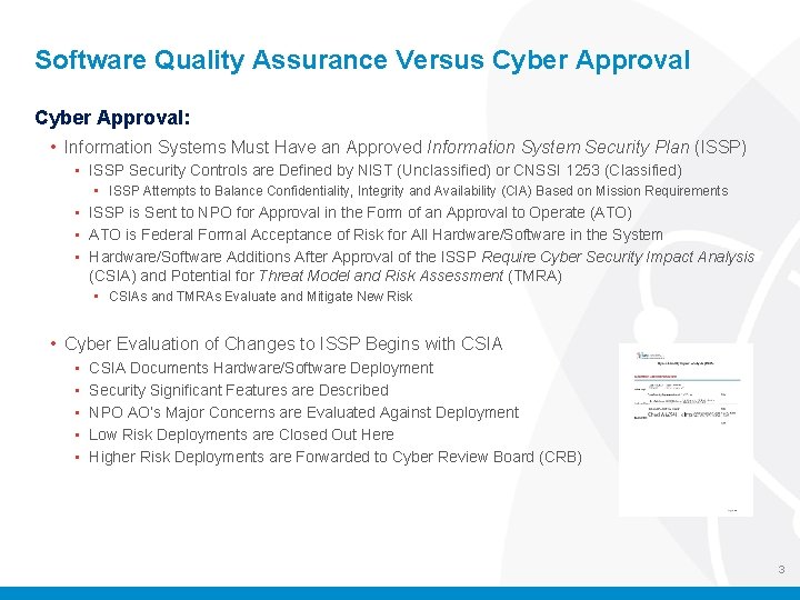 Cyber Security Requirements Versus SQA Tony Hickey antonio