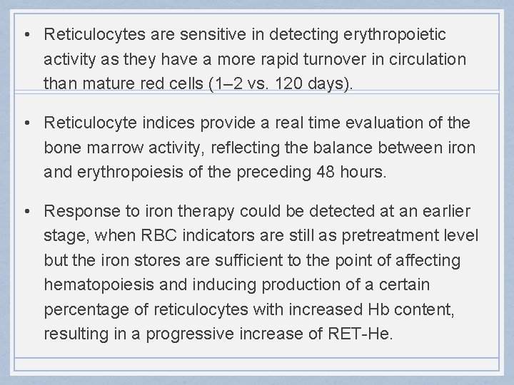 Reticulocyte Hemoglobin VisA Vis Immature Reticulocyte Fraction as
