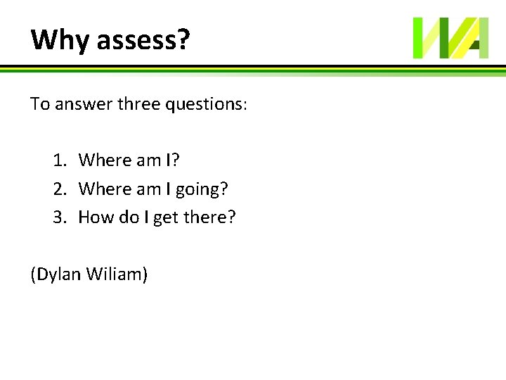 Assessing Without Levels David Thomas Alan Gothard Why