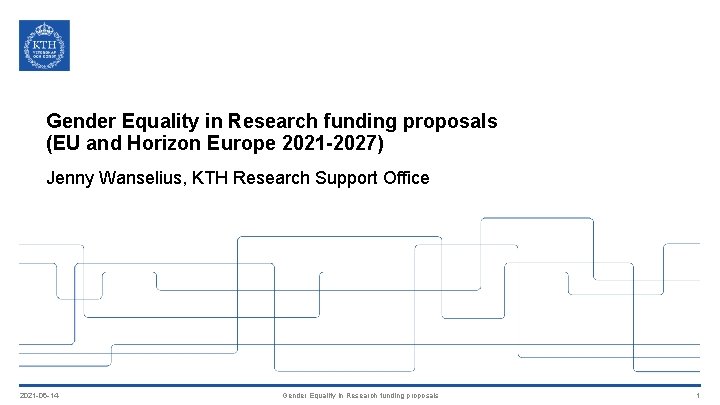 Gender Equality in Research funding proposals EU and
