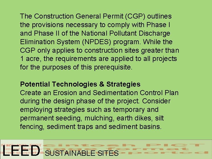 LEED for New Construction Major Renovations LEED SUSTAINABLE