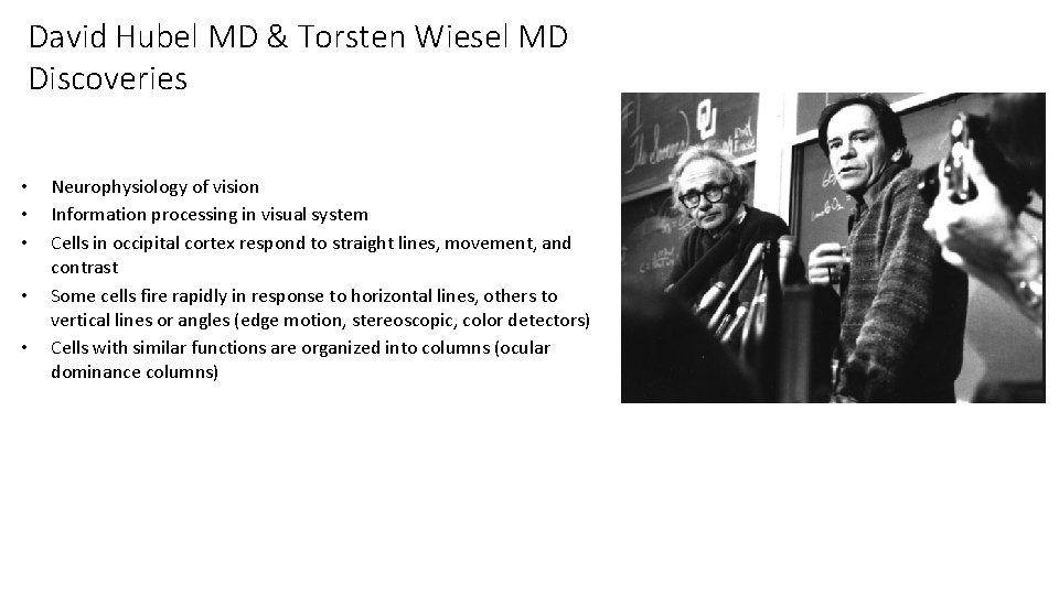 History of Neurology DAVID H HUBEL MD TORSTEN